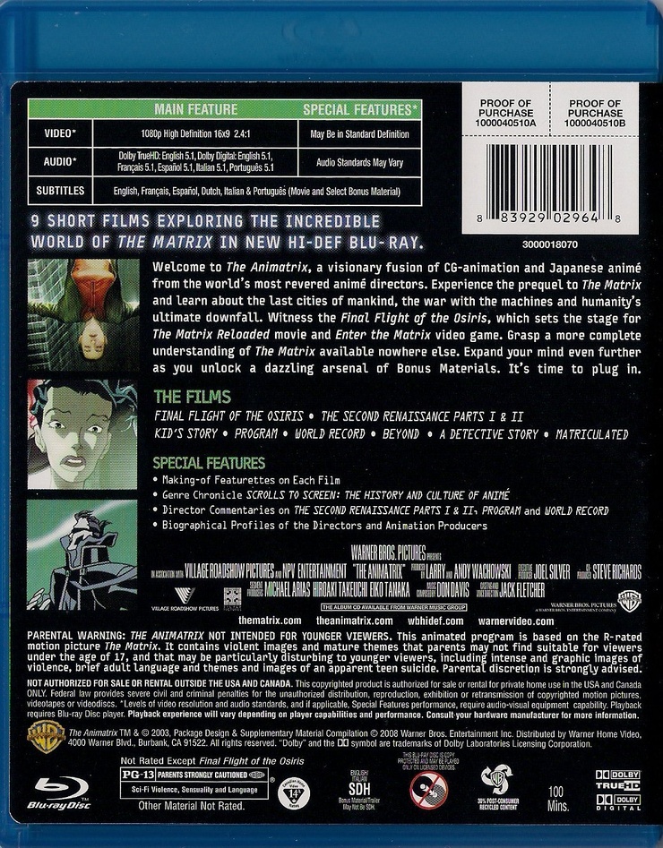 The Animatrix [Blu-Ray] picture